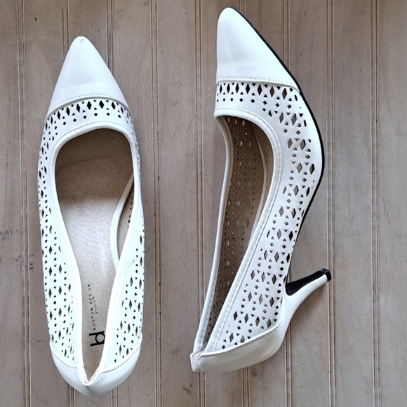 Boston Design Studio | Shoes | Boston Design Studio Perforated White ...